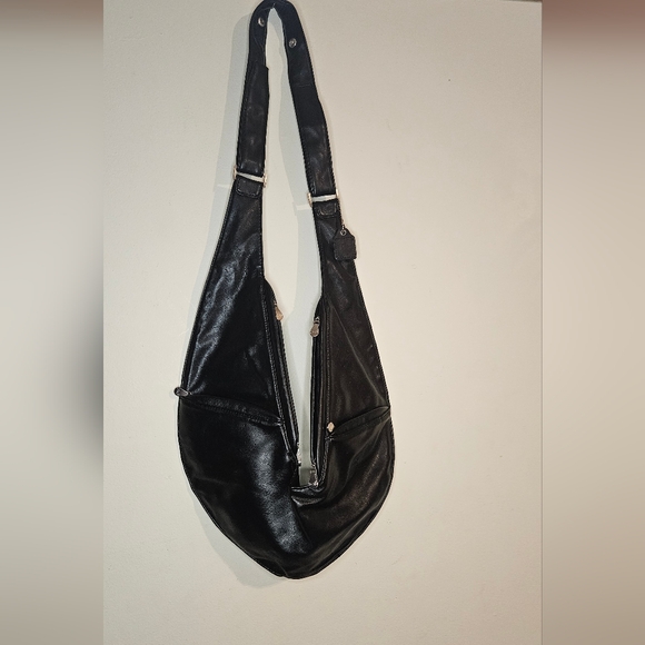 Sash | Bags | Sash Black Faux Leather Crossbody Bag Adjustable Snap ...